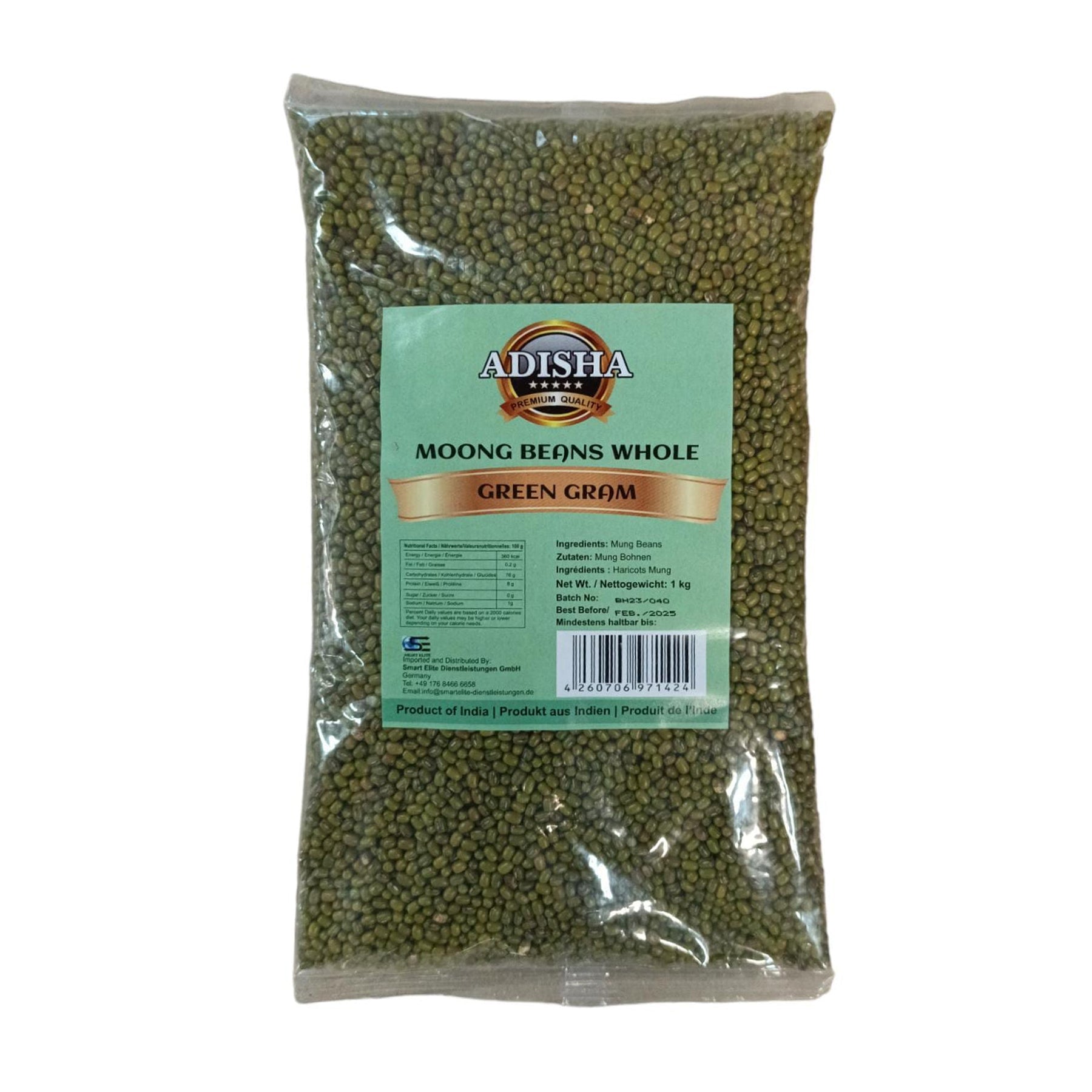 Buy Adisha Moong Whole Beans 500gm Online | Spice Village