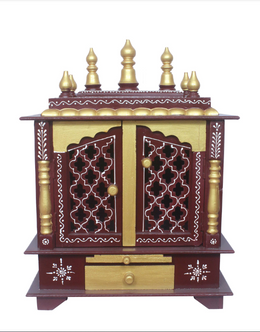 Elegant Wooden Mandir "Prarthana Mandir" (Prayer Shrine) Brown | Spice ...